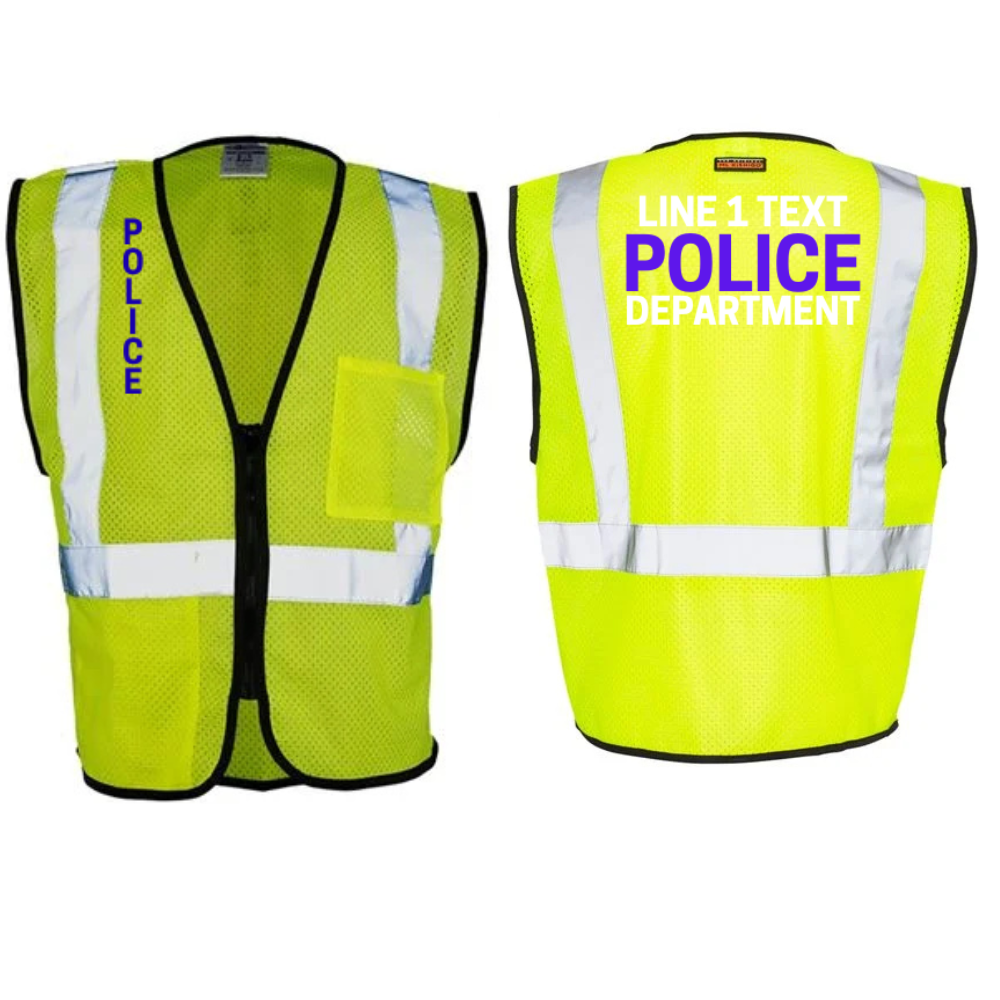 Custom Police Department Safety Vest – High-Visibility ANSI Class 2 ...